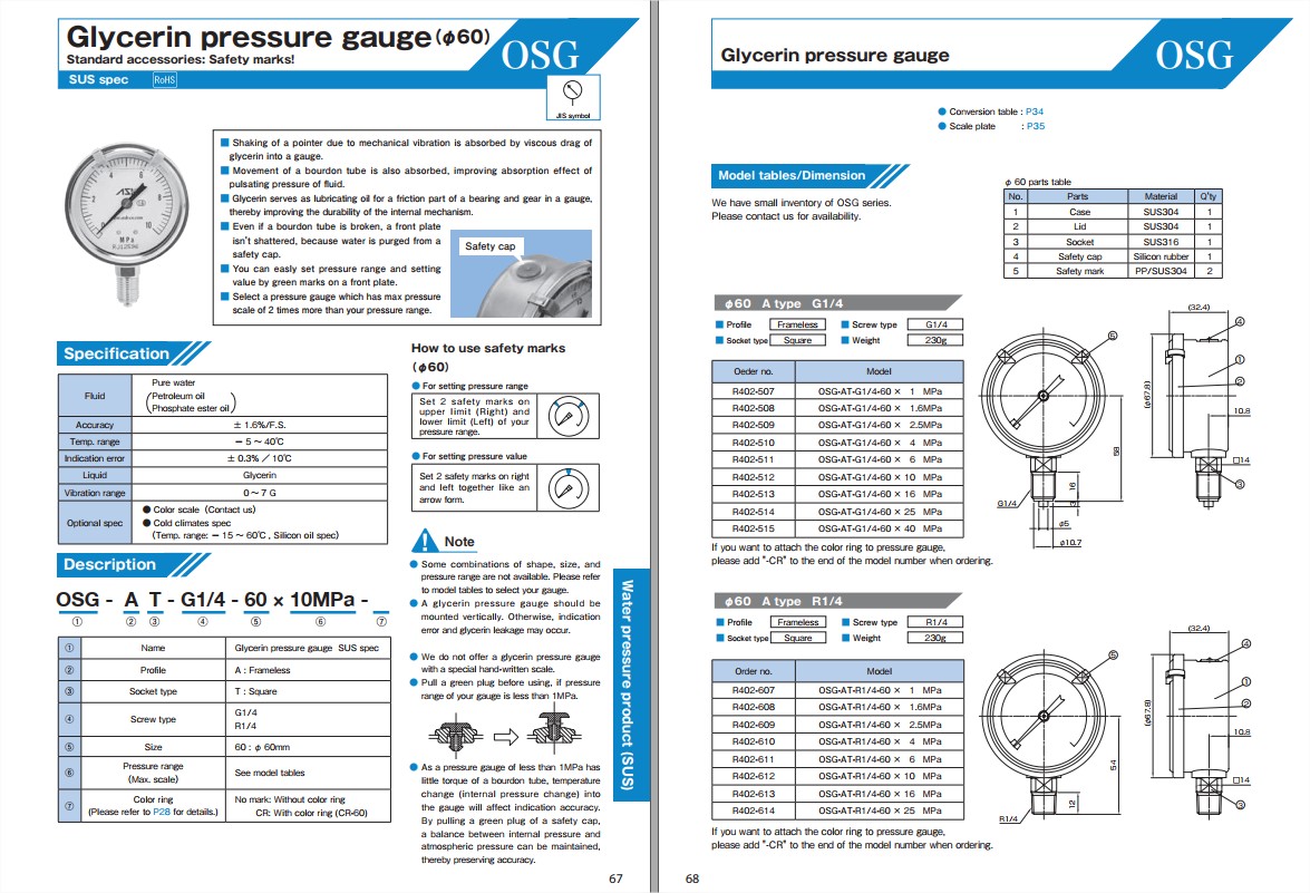Nandee › GLYCERIN PRESSURE GAUGE